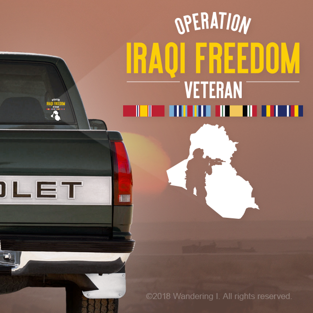 "Operation Iraqi Freedom Veteran" - Vehicle Window Sticker – Wandering I