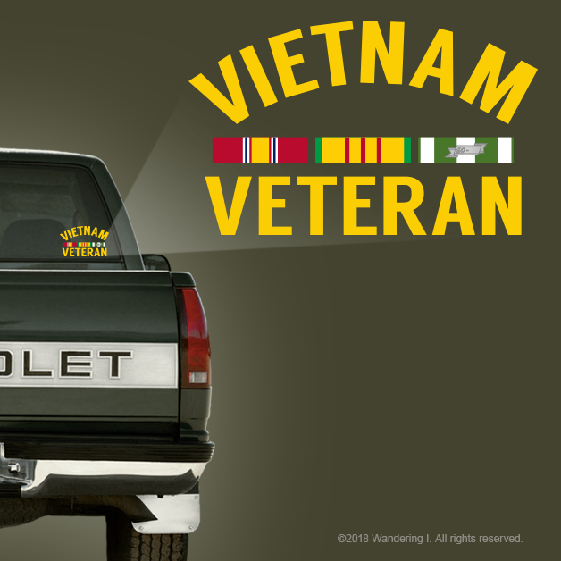 "Vietnam Veteran"- Vehicle Window Sticker – Wandering I